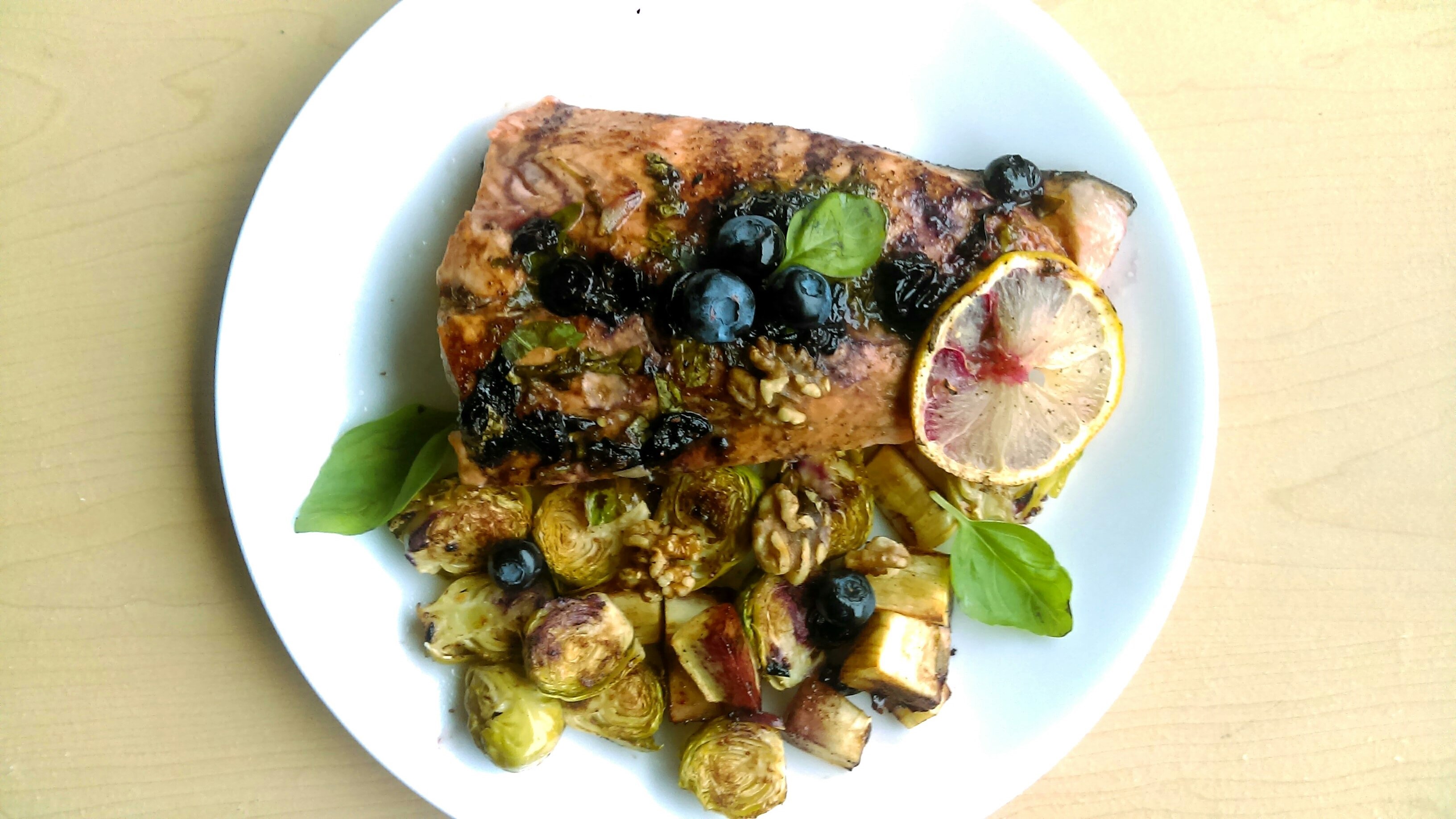 Balsamic Blueberry Salmon Sheet Pan Dinner – Wonderfully Made Nutrition